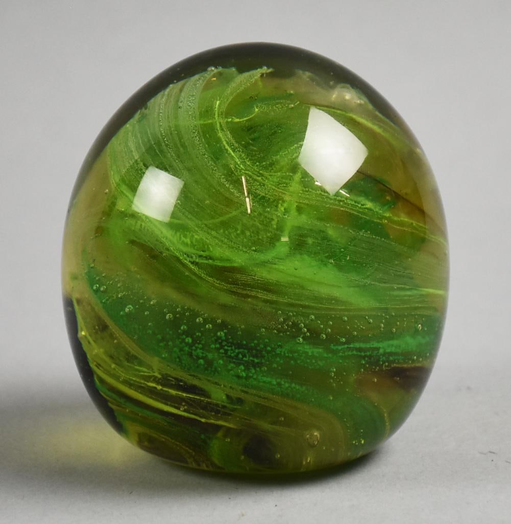 Vintage Paperweight Irish Kerry Glass Art Swirl Glass Auction