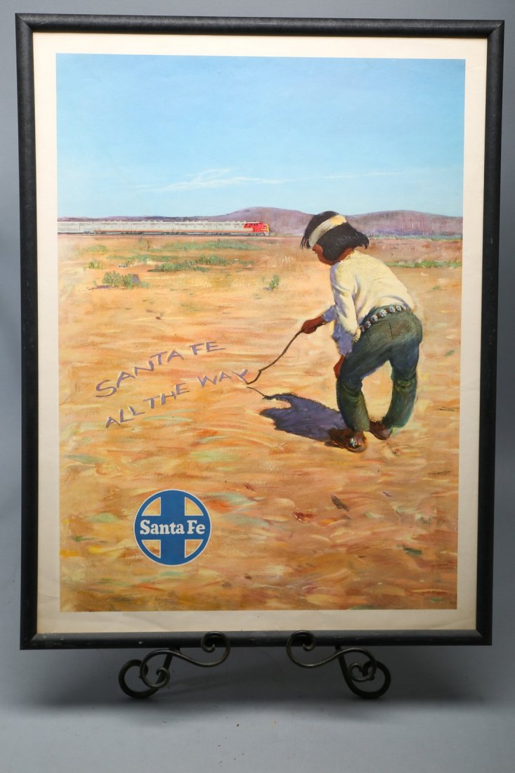 Vintage Original Santa Fe All the Way Railroad Poster