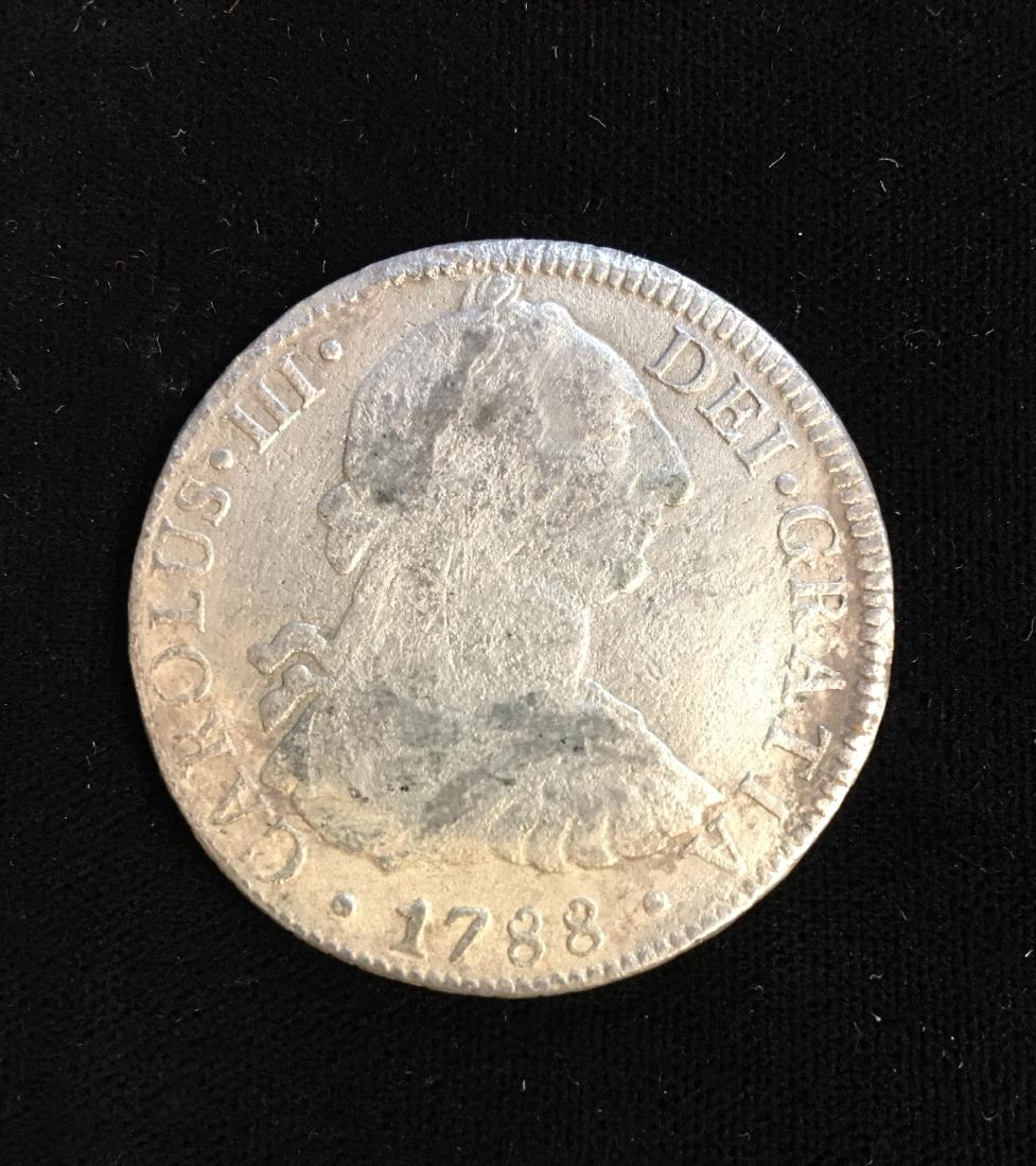 1788 Mo Fm Mexico Silver 8 Real Shipwreck Rare Coin