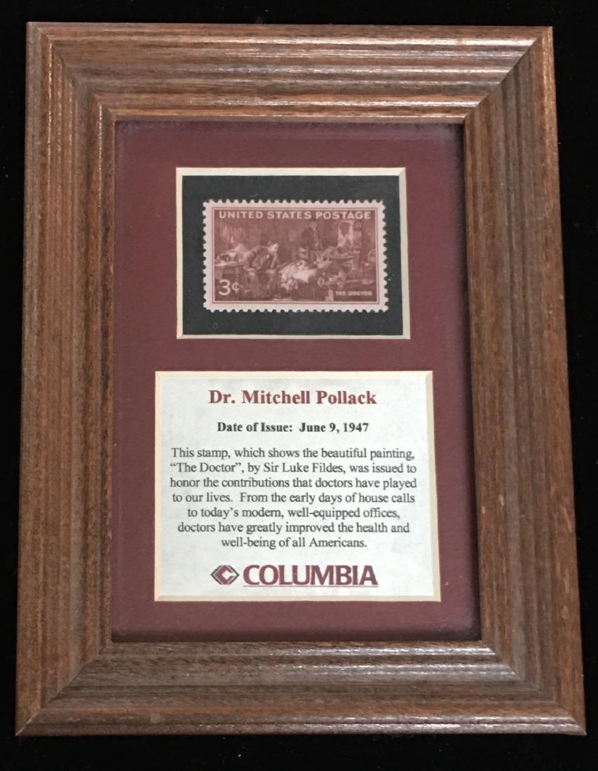 Framed 3 x 5.5 - 1947 US Postage Stamp "The Doctor " by