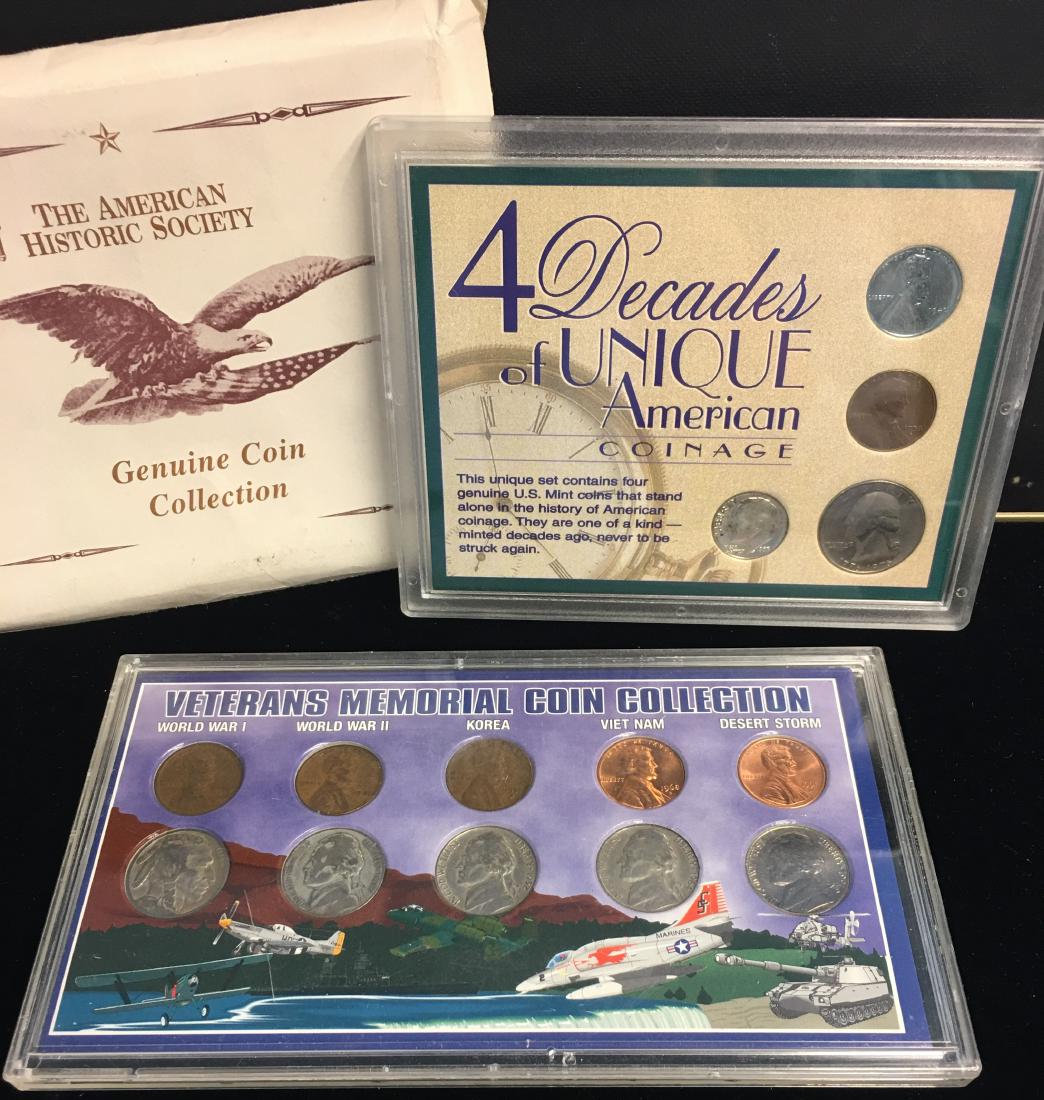 Set Of 2 Lots: Veterans Memorial Coin Collection & 4