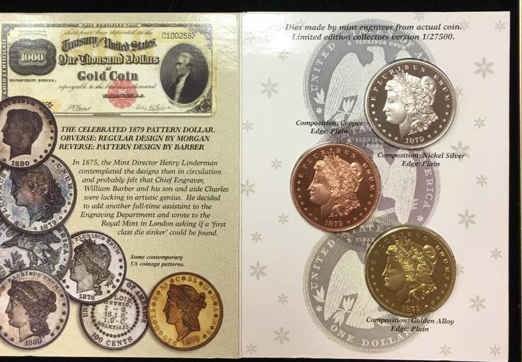 The Morgan/barber 1879 Pattern Dollar Set Copper Nickel