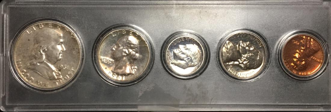 1961 Us Silver Proof Set 5 Coin Set Silver Coins: