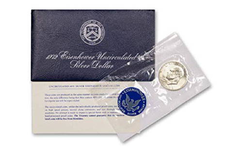 1972 S Ch Bu Silver Ike Dollar 40% Silver