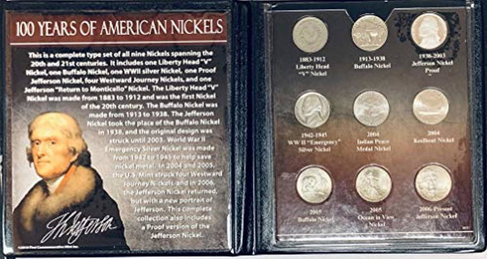 100 Years Of American Nickels Collection Including 9