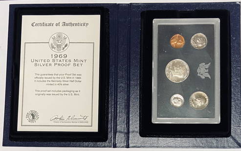 1969 Us Mint Silver Proof Set Ogp The Morgan Mint