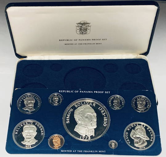 1975 Republic Of Panama Proof Set Franklin Mint