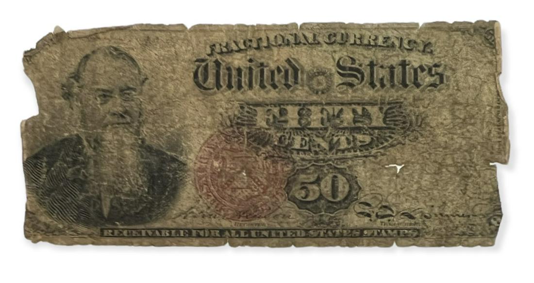 U.S Fractional Currency 50 cents Circulated Bust of Edwin M. Stanton ...