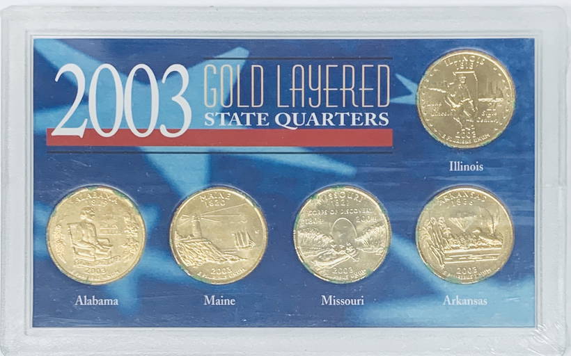 2003 D Gold Layered State Quarters Collection No/box Plastic Holder