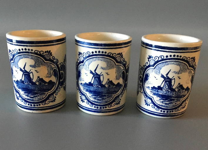 Delft Holland Vandermint Liqueur Lot Of 3 Shot Glasses (#0171) on Dec ...