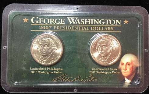 2007 P & D George Washington Presidential Dollar Set