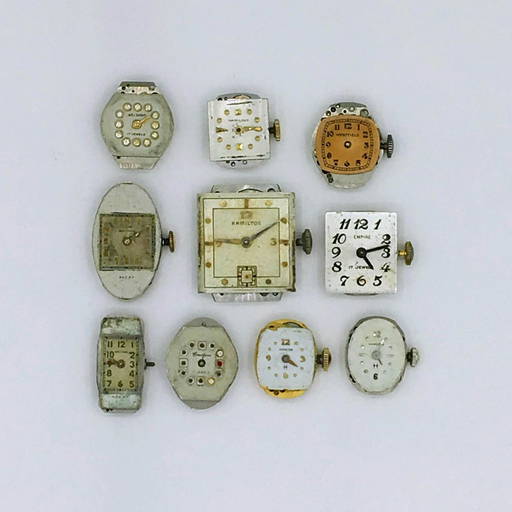 Lot 10 Watch Movements 4 Hamilton 2 Waltham Crawford Westfield Empire ...