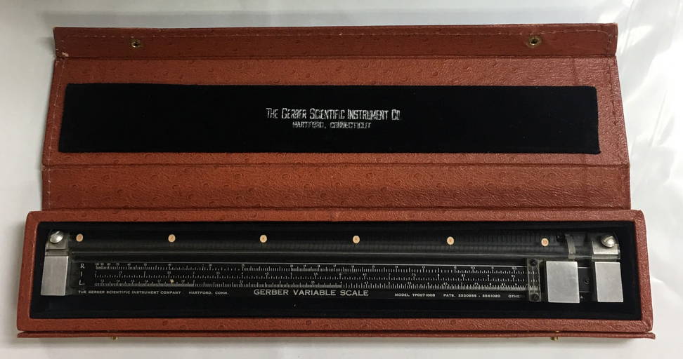 Gerber Variable Scale Engineering Slide Rule Model Tp007100b With Case