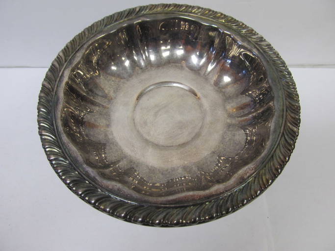 Oneida Silversmiths Silverplate Footed Bowl / Compote 6 1/8" W V Good Cond