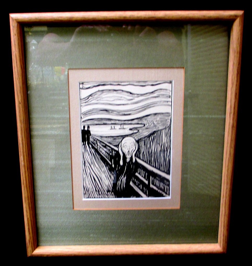 EDWARD MUNCH WOOD CUT PRINT " THE SCREAM" 1895