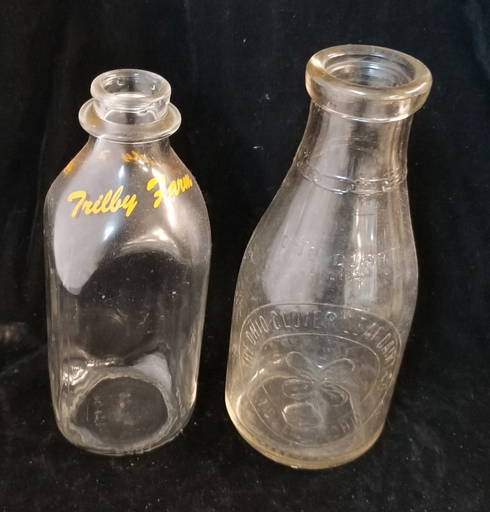 Trilby Farms And The Ohio Clover Leaf Dairy Milk Bottle