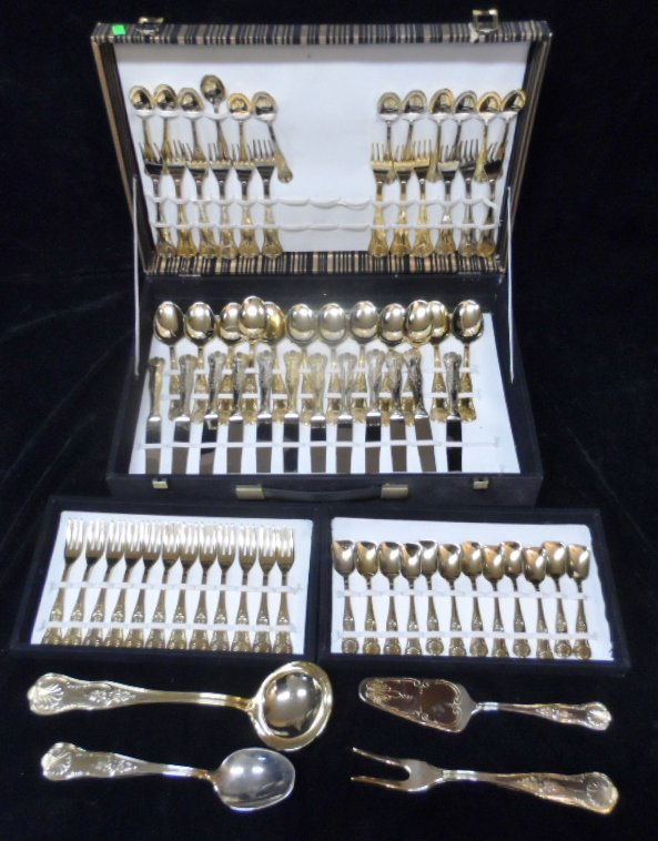 76PC Italy Arg 800 Sterling & 24K Gold Plated Cutlery - Jan 01, 2014 ...