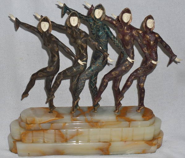 D.h. Chiparus Bronze Statue With Marble Base