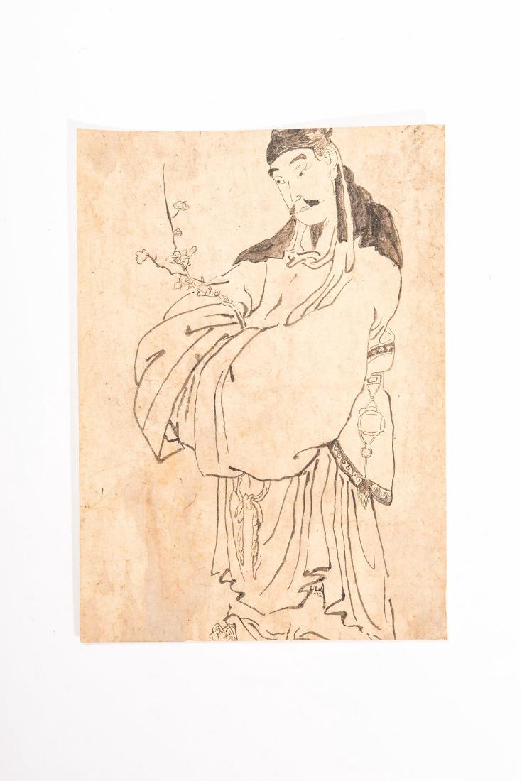 AN INK DRAWING DEPICTING 'GUAN-YU'