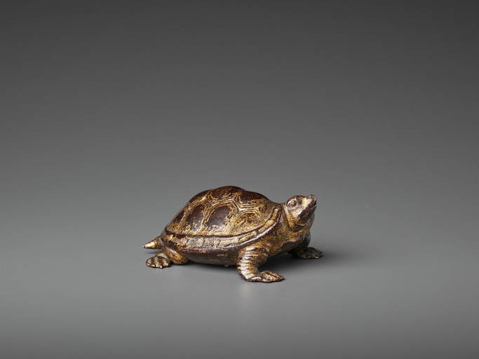 A Lacquer Gilt Bronze Model Of A Turtle, 17th Century