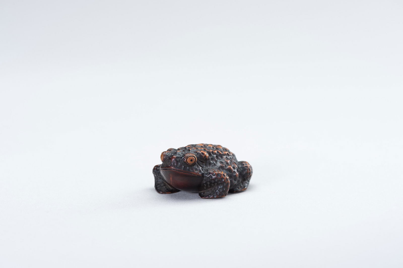 Shigetada: A Wood Netsuke Of A Toad