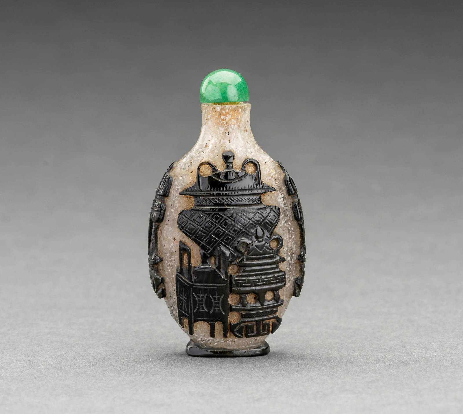 A Black Overlay 'censer' Glass Snuff Bottle, Qing Dynasty Auction