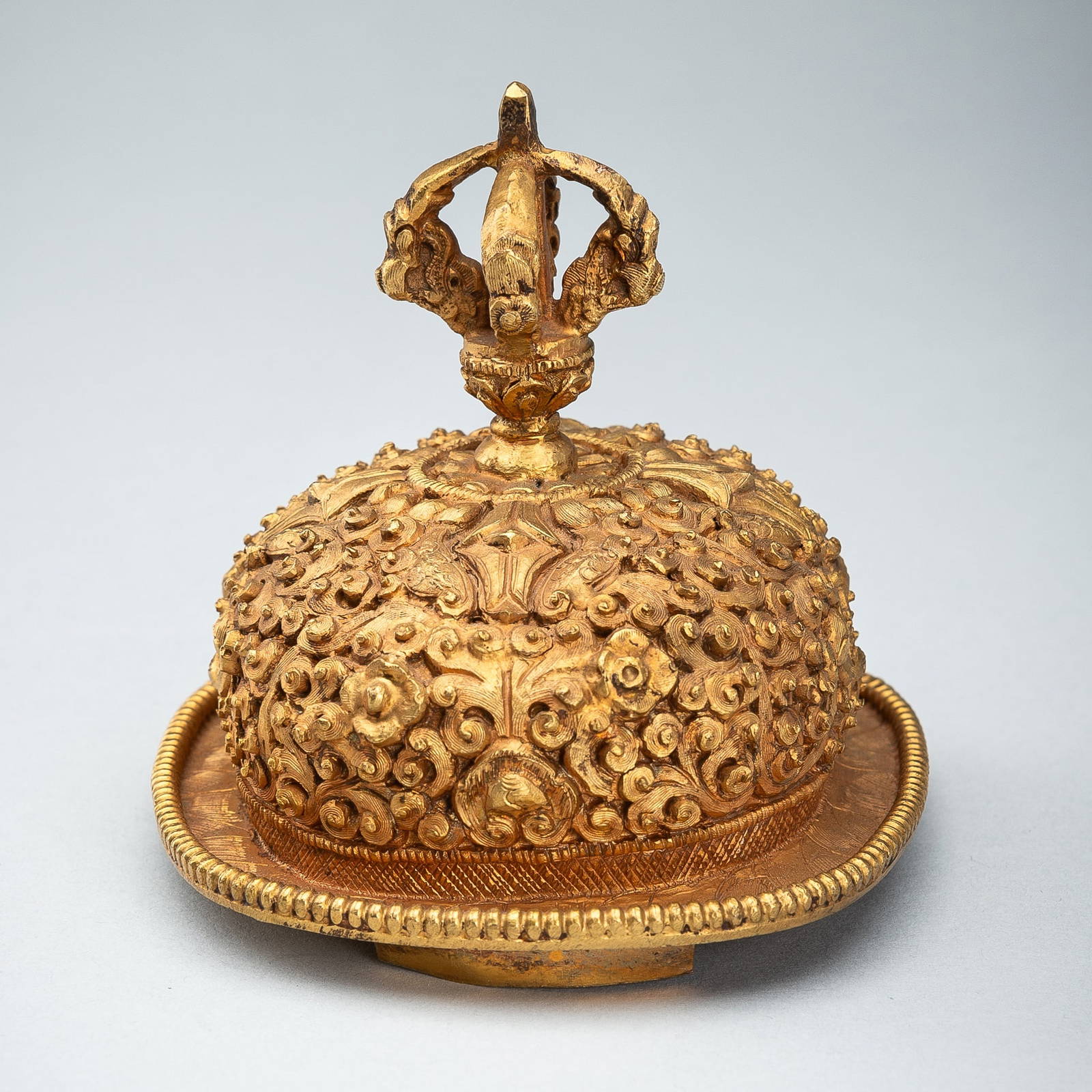 A Tibetan Gilt Copper Kapala, C. 1900s Auction