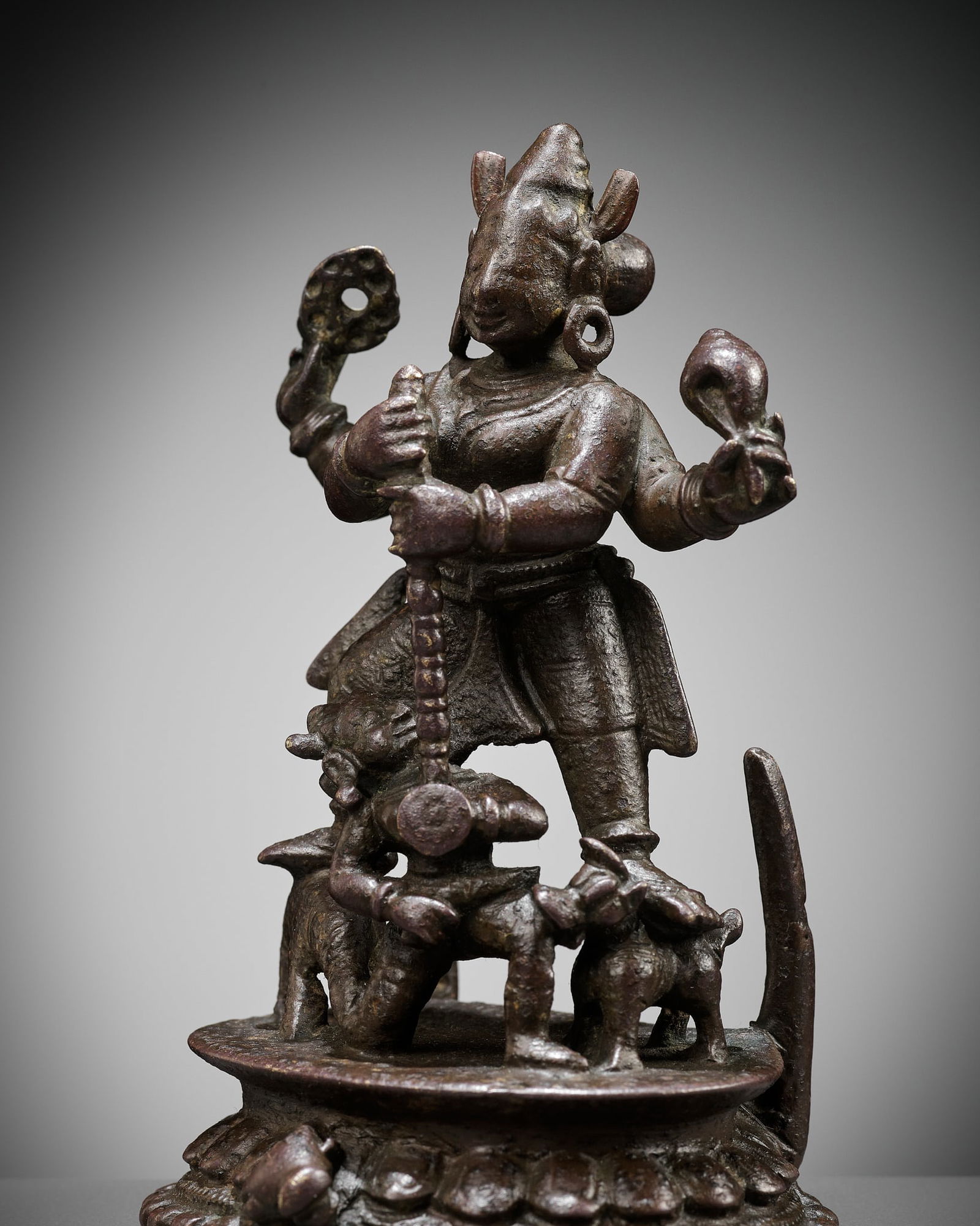 A Bronze Of Durga Slaying Mahisha, Orissa, India, 13th-14th Century Auction