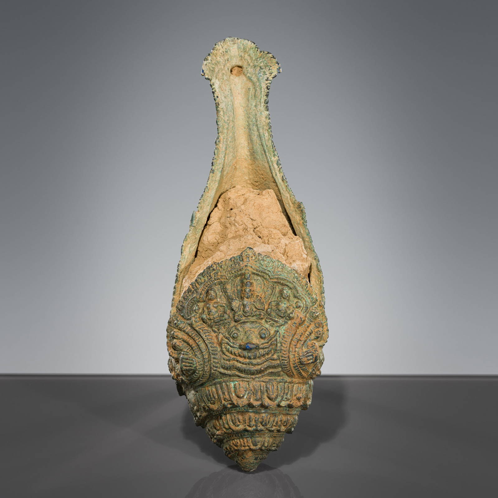 A Bronze Ritual Conch Shell With A Figure Of Hevajra With Yoginis ...