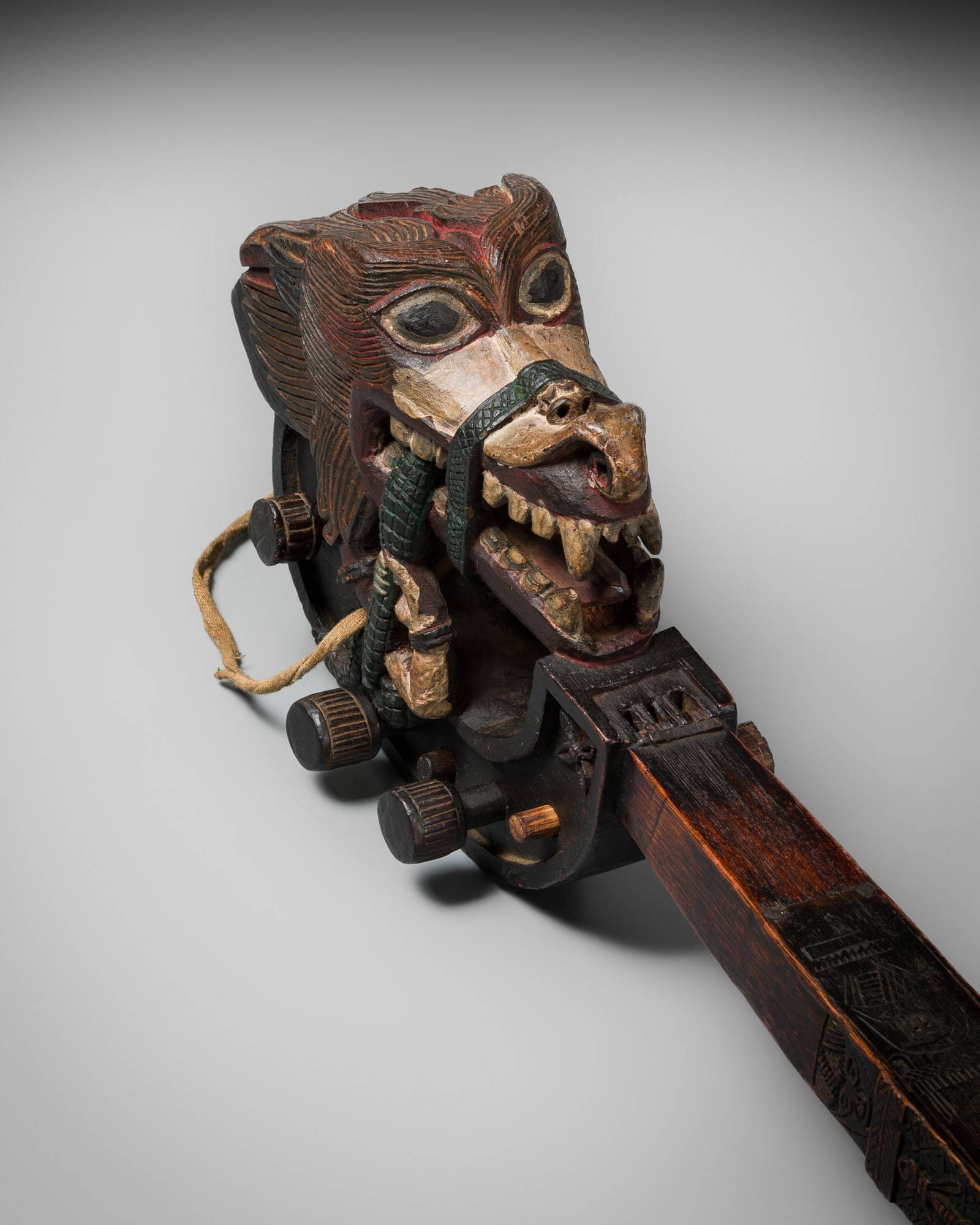 A Painted Wood Lute, Dramyin Auction