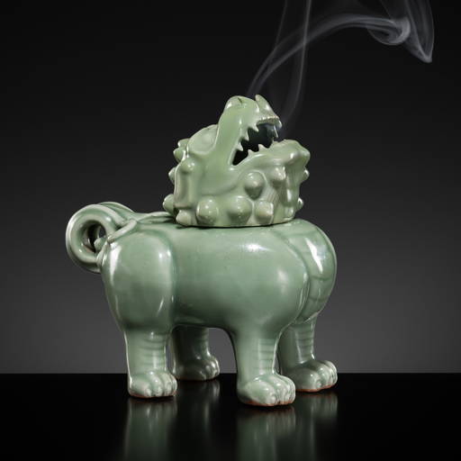 A Rare Longquan Celadon 'luduan' Censer And Cover, Late Ming Dynasty