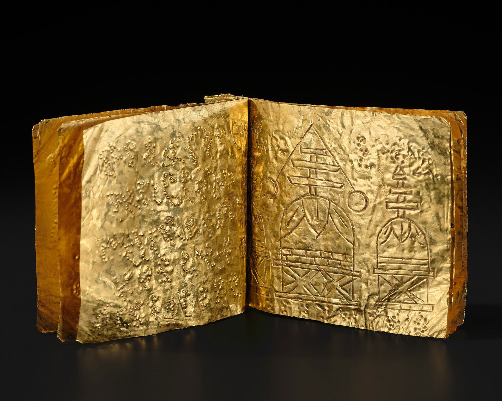 An Exceedingly Rare Buddhist Gold Sutra Manuscript, Kharosthi Script ...