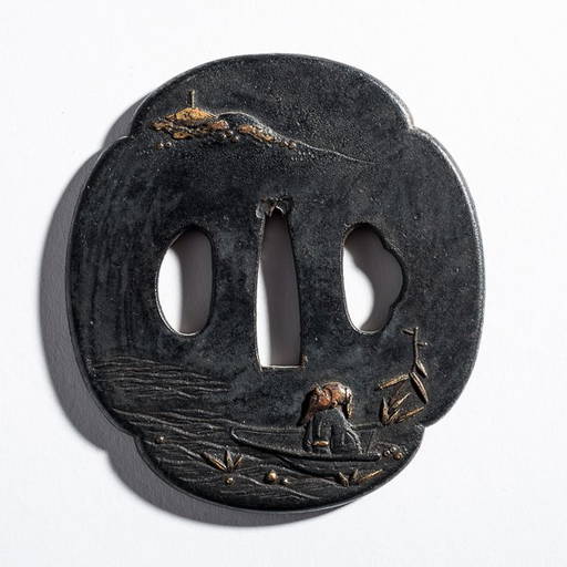 Tsuba With Water And Canoe