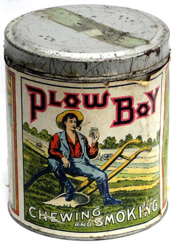 Plow Boy Chewing & Smoking Tobacco Can