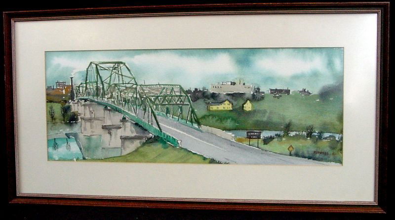Bill Kidwell Gay St Bridge Knoxville Tenn. Watercolor