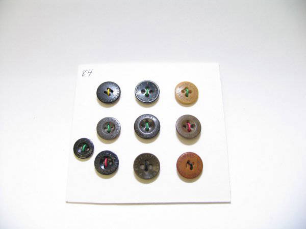 10 Clothiers' Buttons With Manufacturer's Names