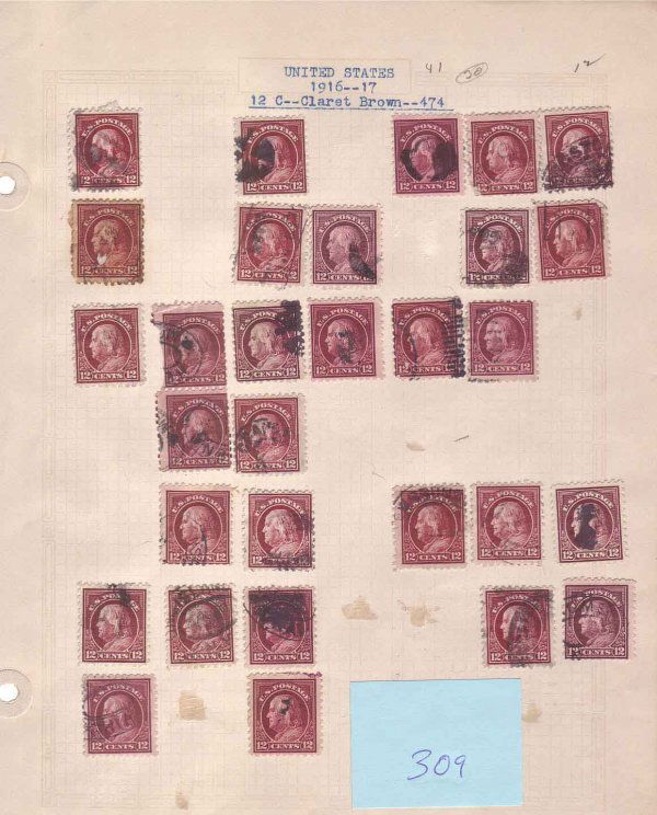 (30) Franklin 12 Cent Stamps, Scotts 474