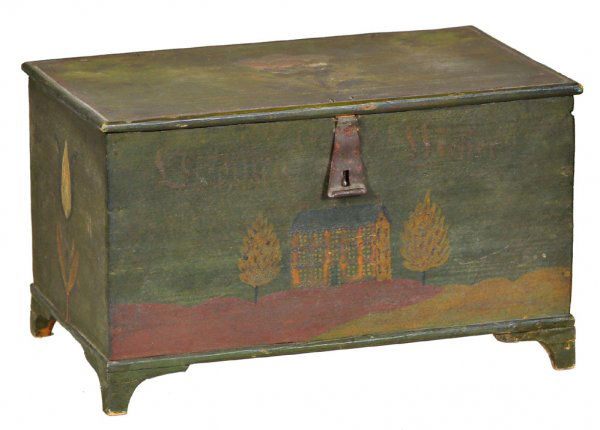 256: Jacob Weber Paint Decorated Miniature Chest