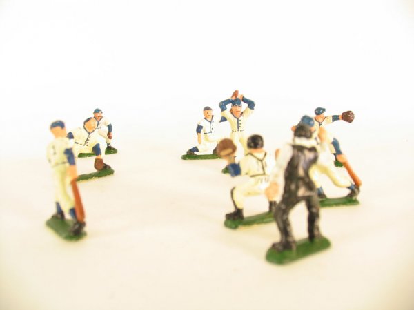 203: Antique Metal Miniature Baseball Figurines