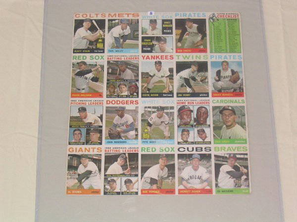1964 Topps Cards Uncut Sheet