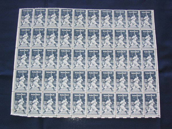 Babe Ruth Huge Sheet Of 20 Cent Stamps