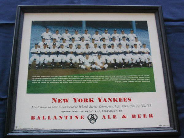 New York Yankees 1954 Ballantine Beer Sign