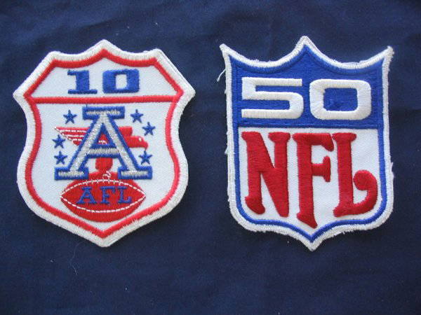 (2) Official Nfl 50th Anv. Patch & Afl 10 Year Pa