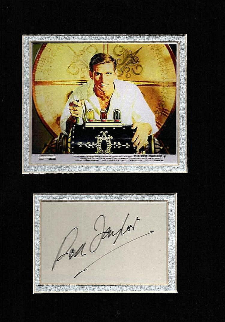 ROD TAYLOR: TIME MACHINE SIGNED PAPER IN PRESENTATION