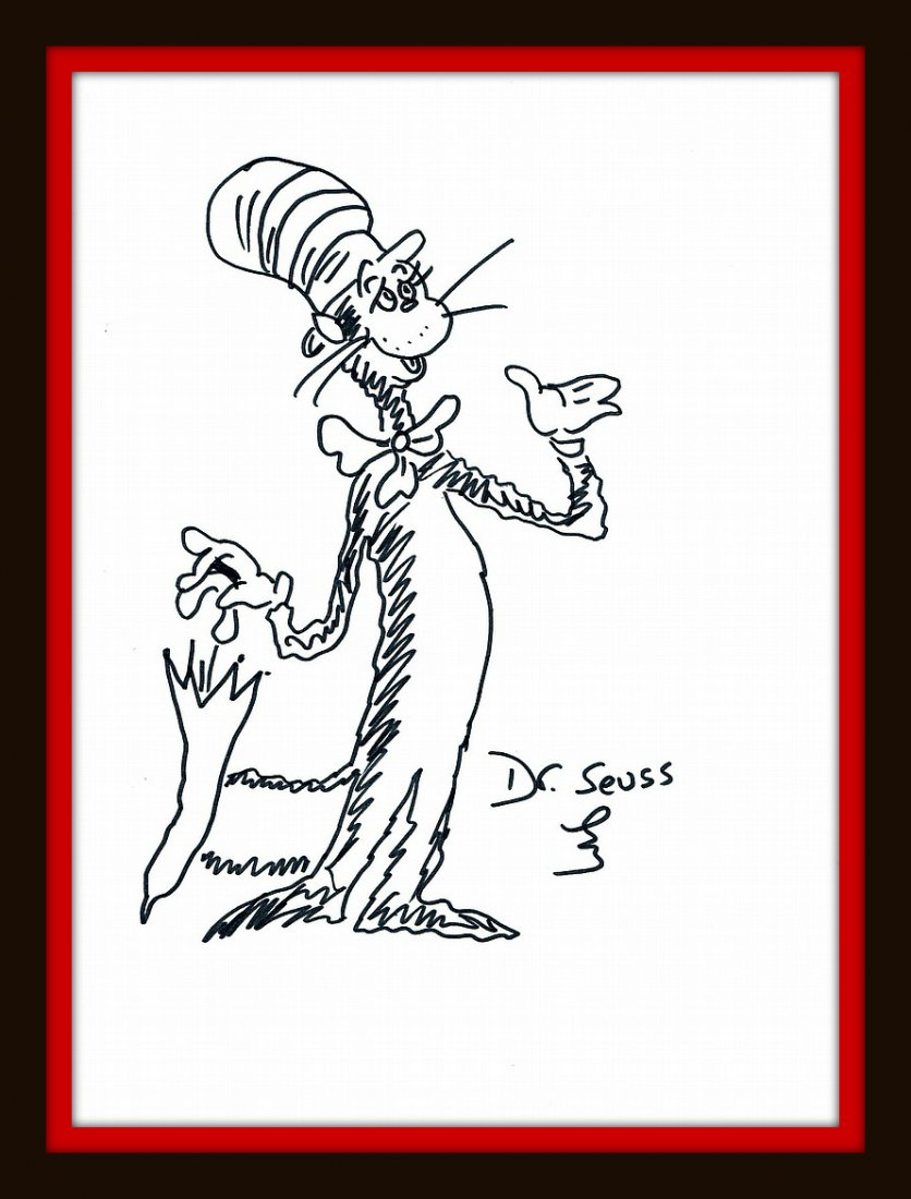 THEODORE SEUSS GEISEL DRAWING OF 'DR. SEUSS'.