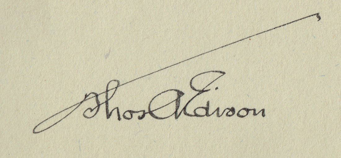 Thomas Edison Signature Cutting.