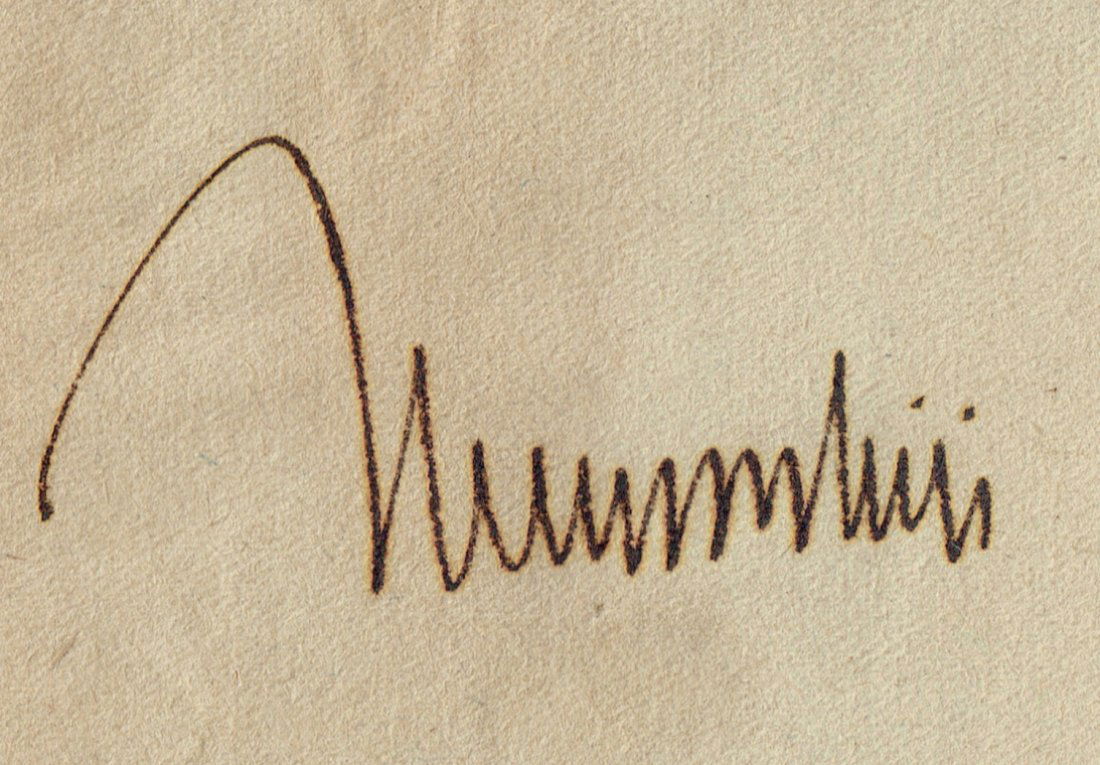 Mussolini signature cutting.