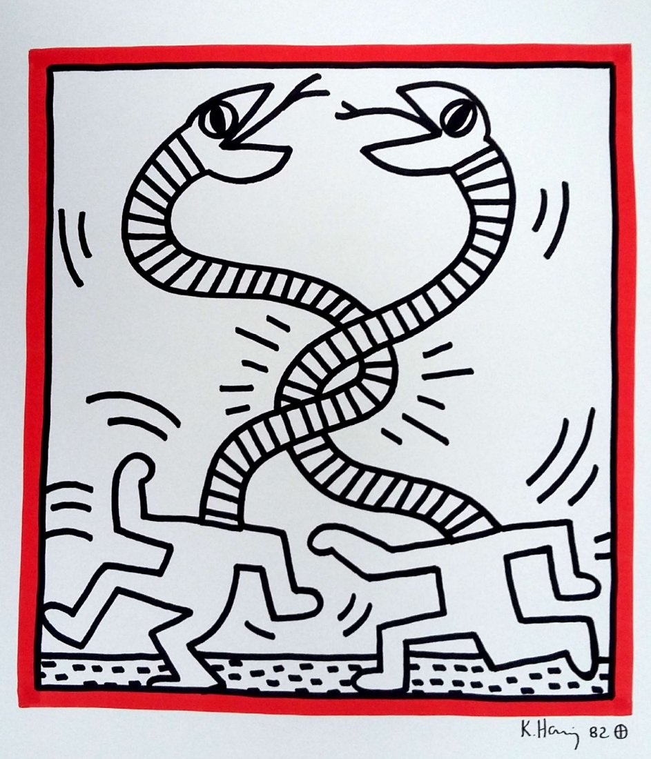 Keith Haring: Running Man With The Serpent Head.