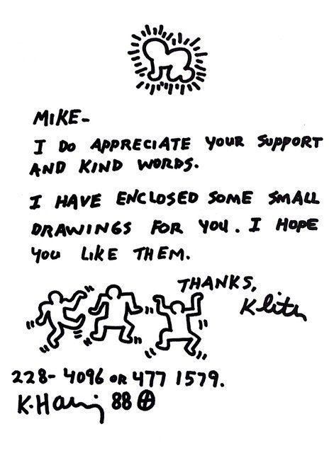 KEITH HARING LETTER.