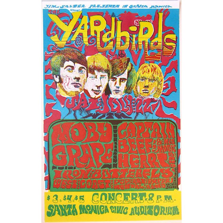 The Yardbirds 1967 Jim Salzer Concert Poster